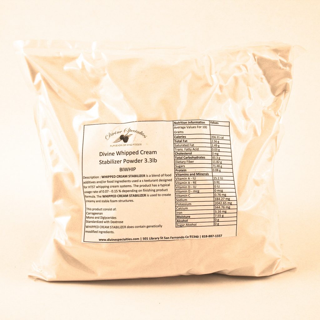 Whipped Cream Stabilizer - Powder 3.3 lbs - Divine Specialties